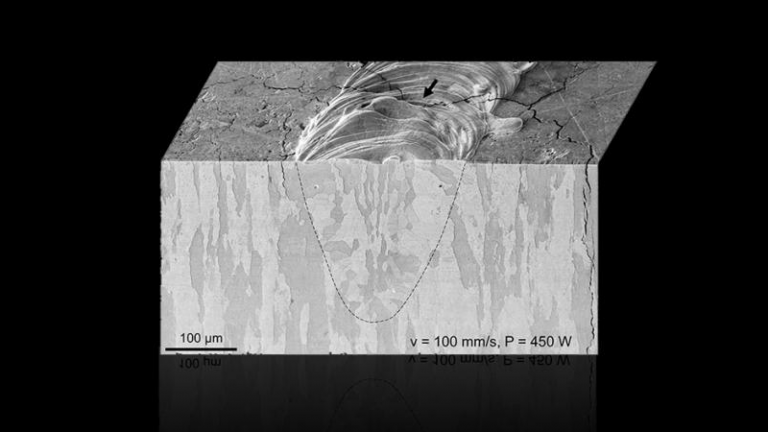 Photos taken with a scanning electron microscope show the microcrack ...