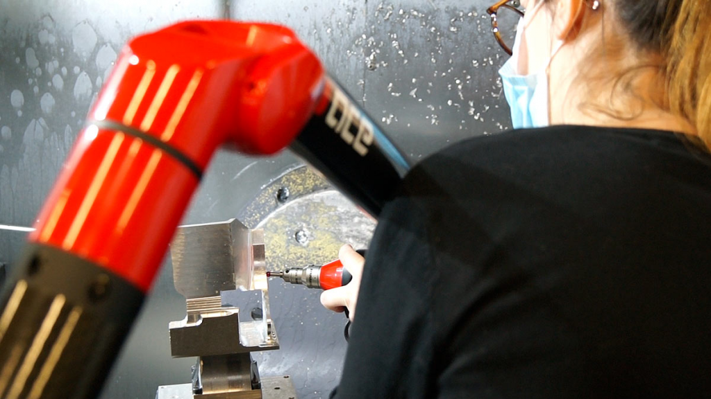 Measuring Arm With 3D Scanner Inspects Machined Parts Directly On ...